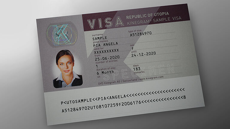 KINEGRAM security solutions for protecting visa